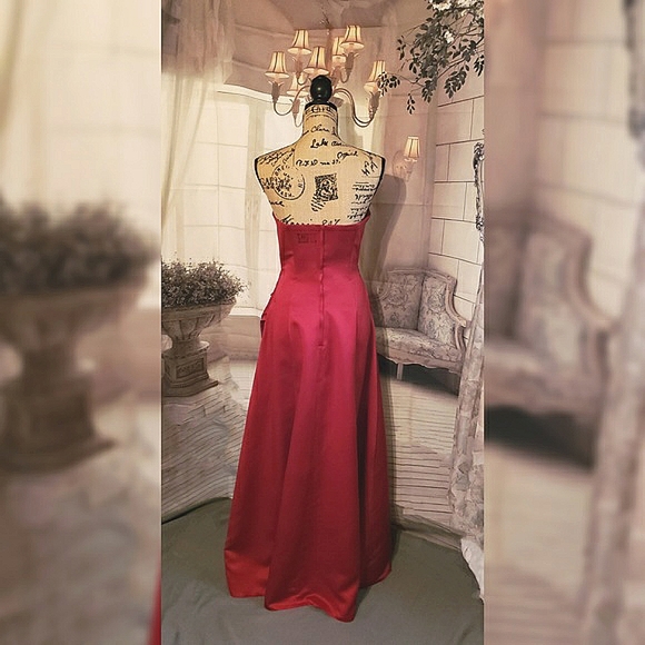 Alexia Designs | Dresses | Alexia Designs Claret Satin Formal Gown 2 ...